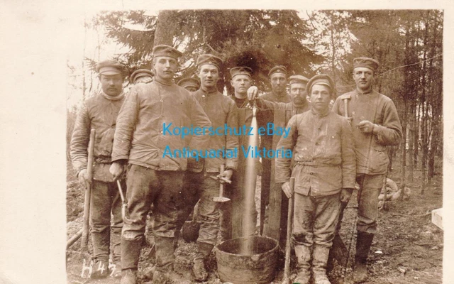 FOTO-AK BRUNNENBAU-KOMMANDO CHAMPAGNE Artillerie-Regiment Nr. 9 ? Fuß ...