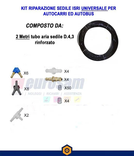 KIT RACCORDI TUBO Riparazione Sedile Isri Per Bus Irisbus Mercedes ...