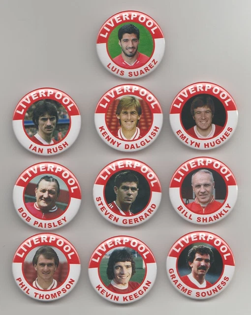 LIVERPOOL FC LEGENDS (SET 1) BADGES X10 38mm in size £11.00 - PicClick UK