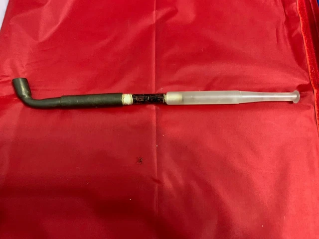 VINTAGE LONG 13& Brass and Bamboo Japanese Kiseru Pipe with jadeite ...