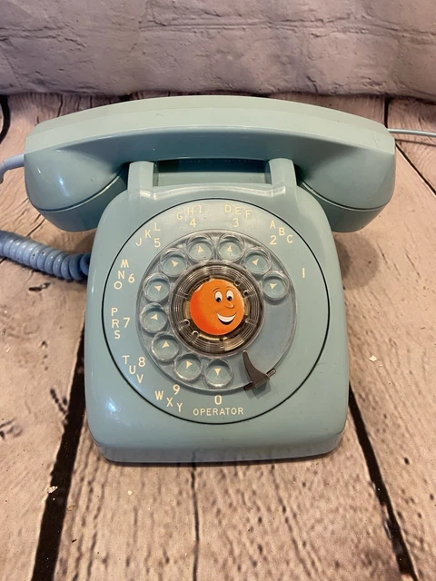 VINTAGE ROTARY DIAL Telephone Aqua Blue Automatic Electric Tested Works ...