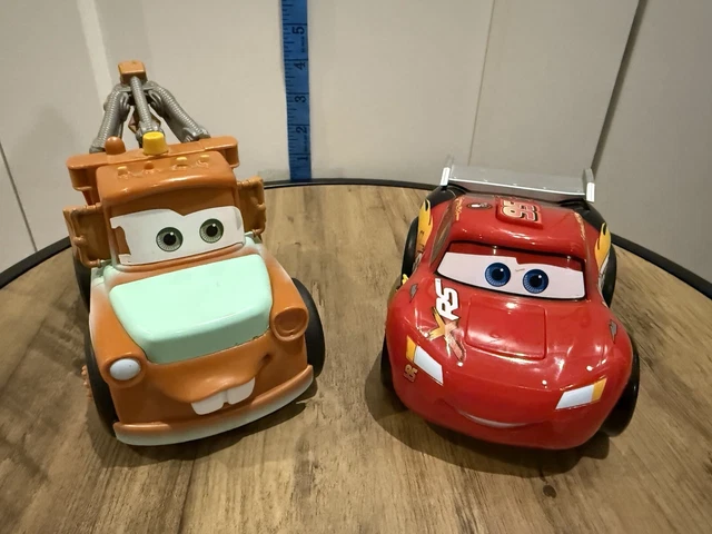DISNEY PARKS PIXAR Cars Push & Go Talking Mater & Lightning McQueen Vehicle Toy £30.00 - PicClick UK