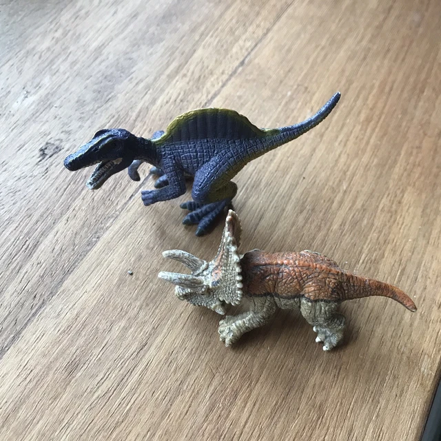 SCHLEICH MINI DINOSAURS - Spinosaurus Figure & Triceratops Figure Dinos ...