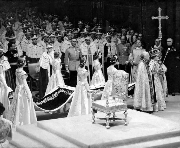 QUEEN ELIZABETH II coronation Westminster Abbey London 1953 Old Photo ...