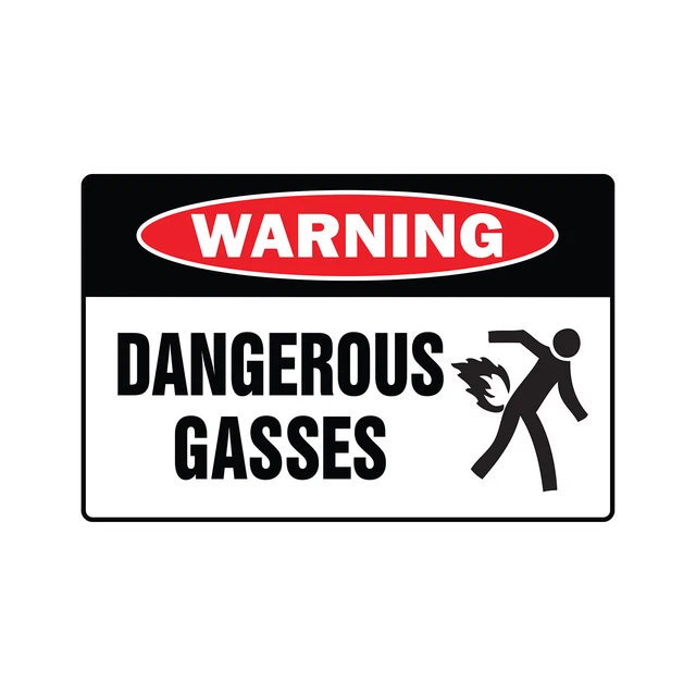 DANGEROUS GASES WARNING Sign Or Decals fart farting pass gas stink EUR ...