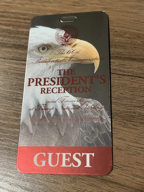 DONALD TRUMP 2025 Inauguration Credential Pass President Reception Vip ...