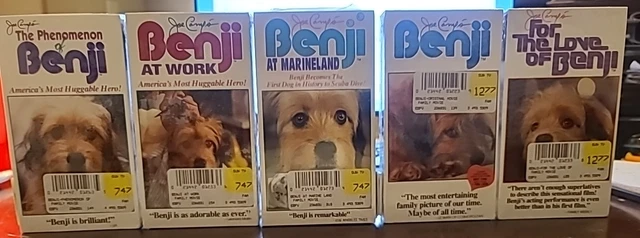 5 BENJI MOVIE Collection (VHS 1974) Family Movies Directed By Joe Camp ...