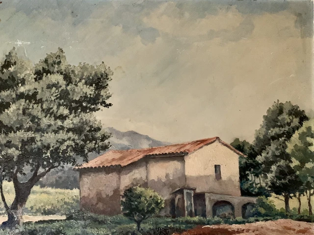 ANCIEN TABLEAU HUILE paysage de Provence corps de ferme fauvisme signé GARCIN EUR 75,00 ...