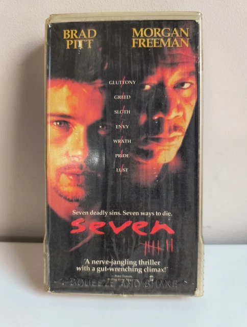 SEVEN VHS TAPE Brad Pitt Morgan Freeman Nostalgic Retro Rental Copy ...