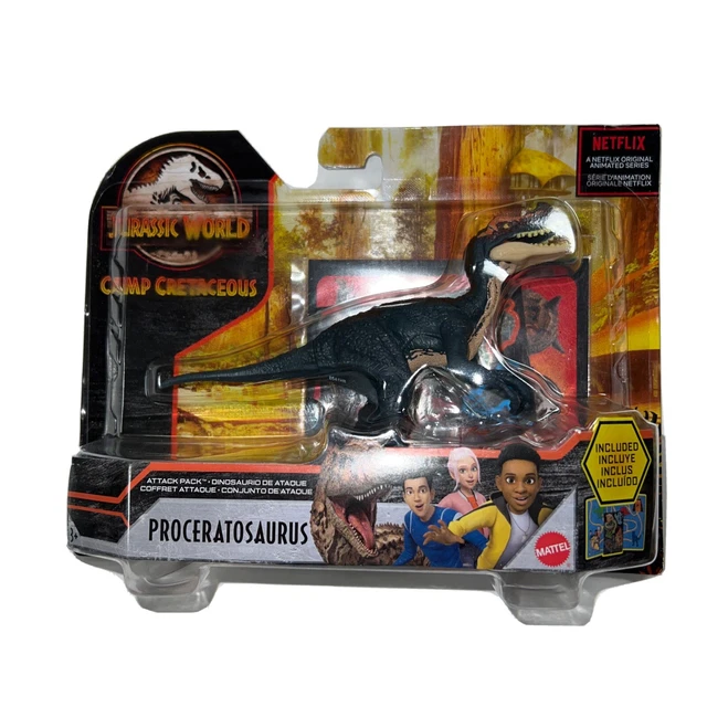 JURASSIC WORLD CAMP Cretaceous Proceratosaurus Dinosaurus Attack Pack 4 ...