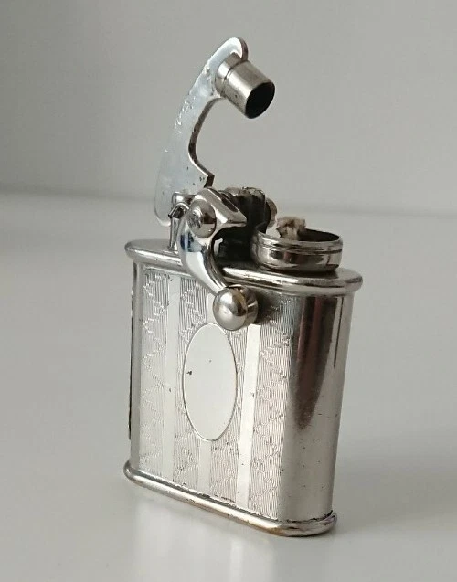 KICKSTART ANTIQUE SWISS Gasoline Lighter RARE Vintage Petrol Lighter ...