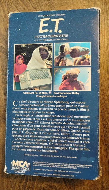 E.T. THE EXTRA-TERRESTRIAL *VHS* French copy $24.99 - PicClick CA