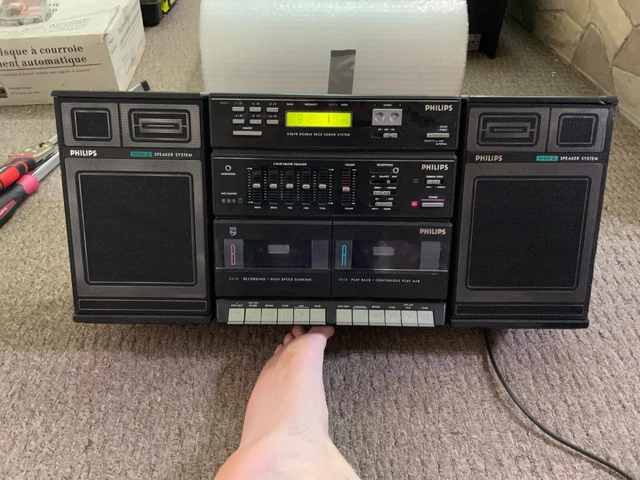 VINTAGE PHILIPS D8678 Double Deck Sound System Boombox Ghettoblaster £ ...