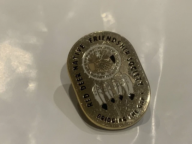 RED DEER NATIVE Friendship Society Bridging The Gap Lapel Hat Pin CY $6 ... RED DEER NATIVE Friendship Society Bridging The Gap Lapel Hat Pin CY $6 ...
