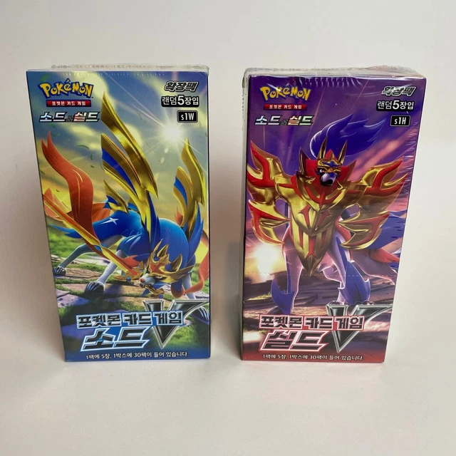 RARE POKEMON BASE SWORD S1W & SHIELD S1H Booster Box Display SEALED ...
