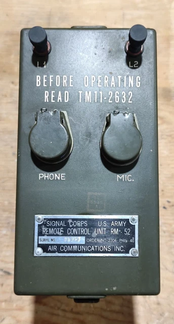 U.S. ARMY SIGNAL Corps Remote Control Unit RM-52. HAM Radio JANUARY ...