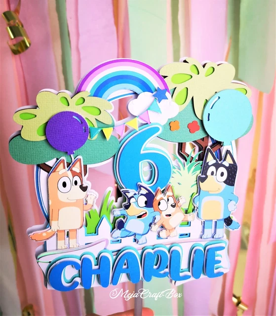 BLUEY INSPIRED 3D cake topper, personalized £11.99 - PicClick UK