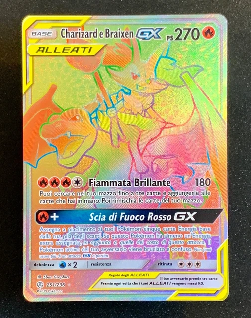 POKEMON CHARIZARD E Braixen Gx 251/236 Full Art Hyper Rara Eclissi Cosmica Ita EUR 110,00 ...