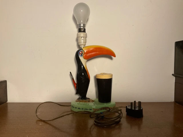 RARE VINTAGE Carleton ware Guinness Toucan Lamp GA/2178 WORKING NOT ...