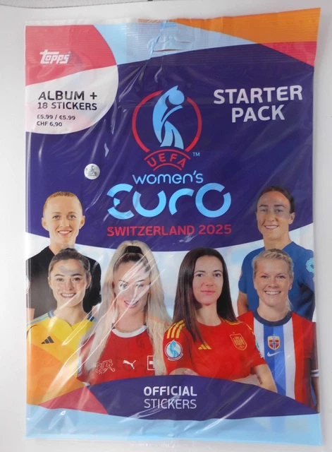 TOPPS UEFA WOMEN'S Euro 2025 Official Stickers Collection Starter pack ...