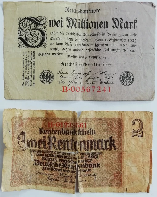 BANKNOTE GELDSCHEIN DEUTSCHE Reichsbanknote 1 x Millionen Mark ...
