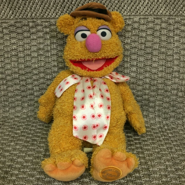 THE MUPPETS FOZZIE Bear Plush Floppy Soft Toy 16" Disney Store Stamp ...
