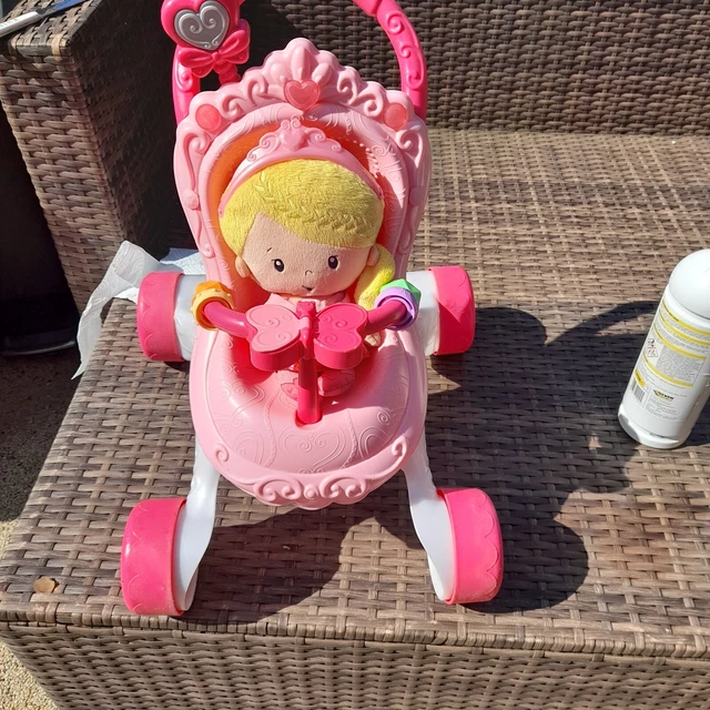 FISHER-PRICE PRINCESS STROLL Along Musical Baby Walker Dolls Pram ...