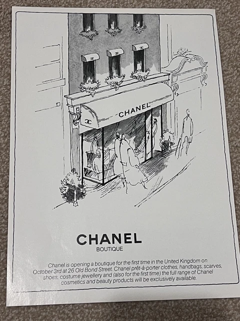 RARE 1977 CHANEL Boutique Opening Illustration - First Ever Ad for ...