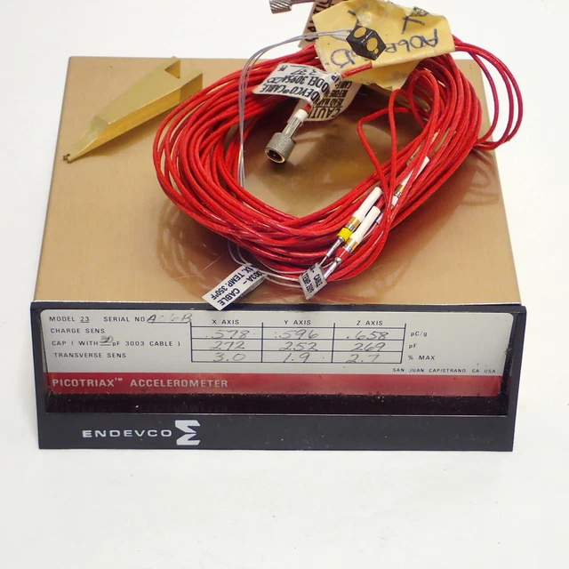 ENDEVCO 23 PICOTRIAX Triaxial Piezoelectric Accelerometer Vibration 3 ...