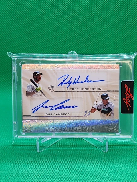 DOUBLE AUTOGRAPHE FEUILLE superlatif Rickey Henderson-Jose Canseco 2023 ...