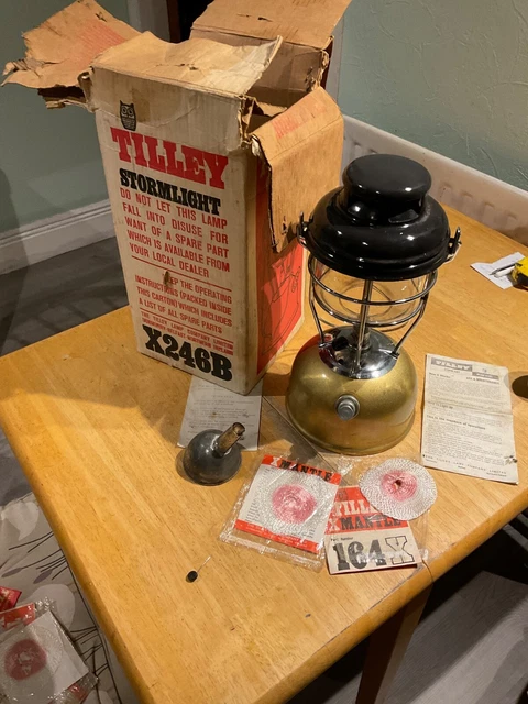 VINTAGE TILLEY LAMP X246 Paraffin Lantern - ORIGINAL BOX AND PAPER WORK etc £29.99 - PicClick UK