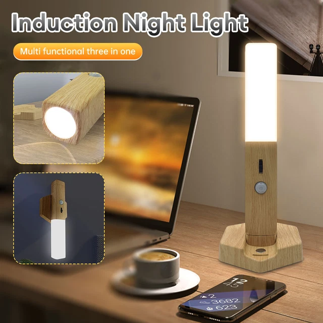 MAGNETIC LED DESK Lamp Rechargeable Handheld Night Light Motion Sensor ...