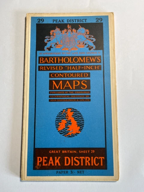 BARTHOLOMEWS REVISED & Half-Inch" Contoured Maps Gb Sheet 29 Peak ...
