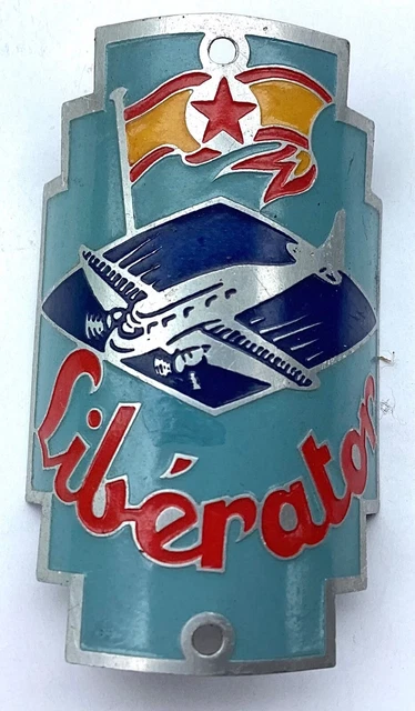ANCIENNE PLAQUE DE Vélo Liberator Avion 1940 Old Enamel Bicycle Plate ...