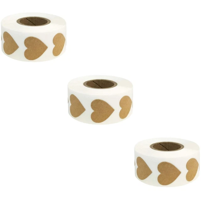 3 ROLLS HEART Stickers Valentine's Day Wrapping Self-adhesive DIY £17. ...