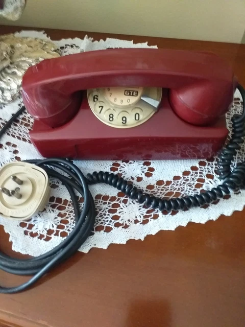 TELEFONO SIP FISSO Vintage Rosso a Disco Rotella anni'70 '80 ...