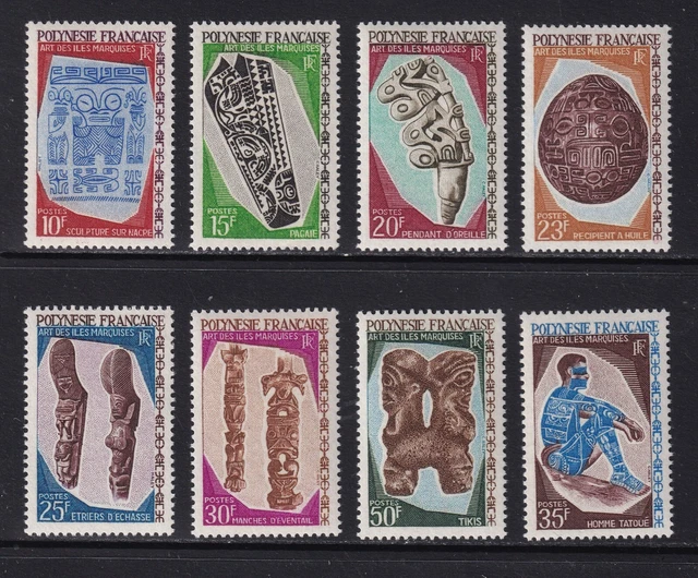 FRENCH POLYNESIA 1967-68 Ancient Art set of 8 SG 73-80 MNH/** (CV £50 ...