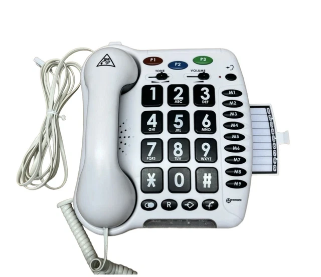 GEEMARC CL100 V2 Big Large Button Elderly Home Phone - 85dB Ringer 30dB ...