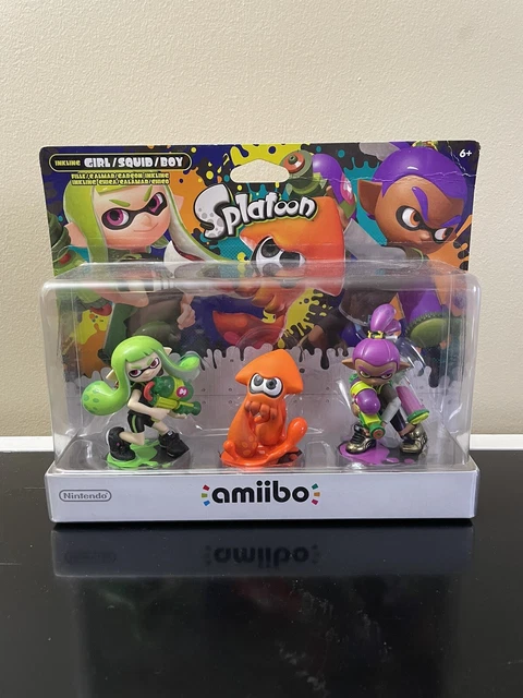 SPLATOON ALTERNATE COLOR Inkling Girl Squid Boy Amiibo Orange 3 pack ...