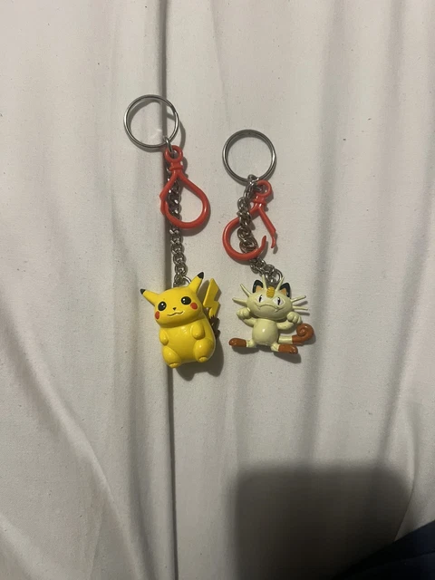 2 FIGURINES VINTAGE 1999 Bandai Pokemon Pikachu Miaou Clip-On / Porte ...