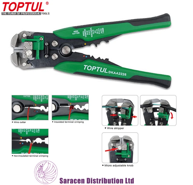 TOPTUL HEAVY DUTY Self-Adjusting Wire Stripper And Crimping Pliers ...