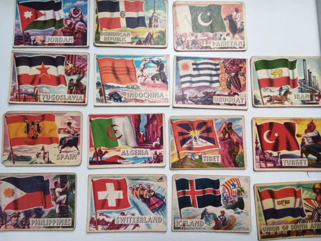 A&BC FLAGS OF The World 1960 Trading Cards X 15 DIfferent Cards Lot £3. ...