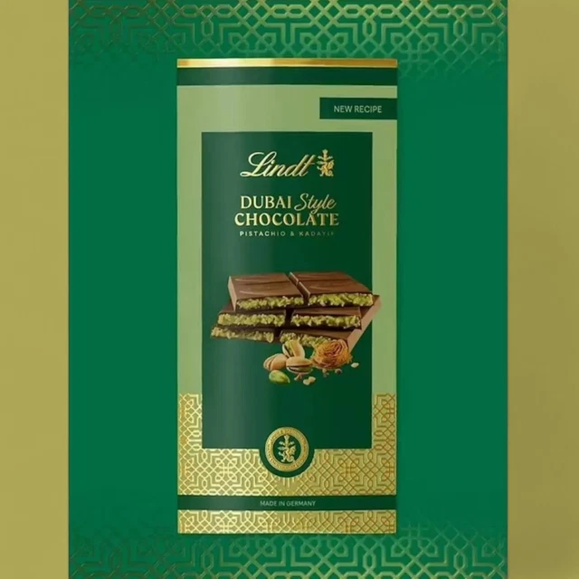 LINDT DUBAI STYLE Milk Chocolate Bar Pistachio & Kadayif Limited ...