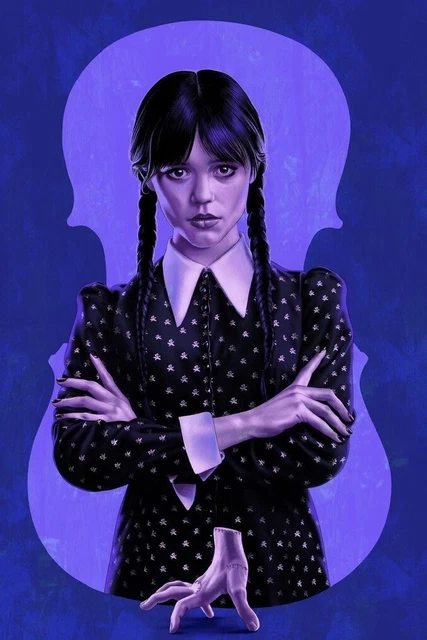 WEDNESDAY ADDAMS JENNA ortega Addams Family/Tim Burton Netflix A4 ...