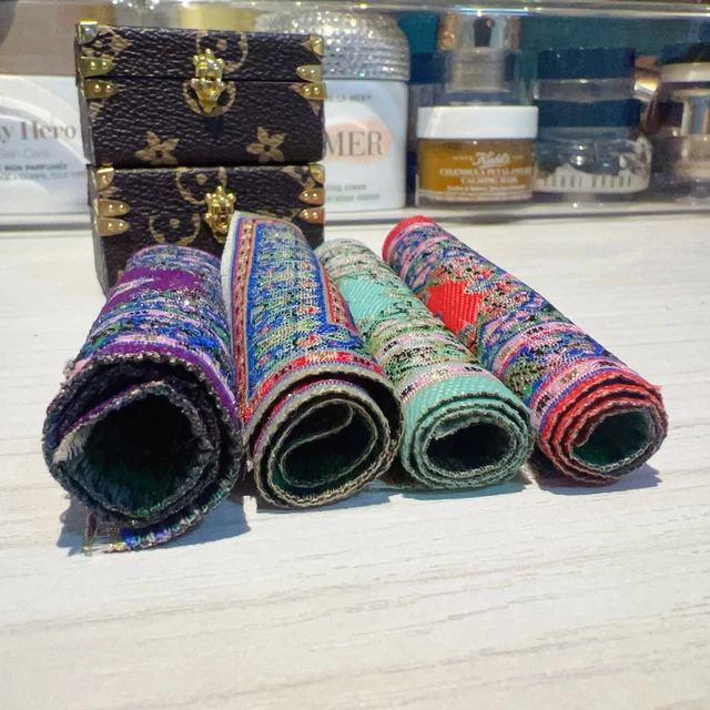 4 MINIATURE TOYS Rug 1:12 Scale Thread Mat Floor Coverings Dollhouse ...