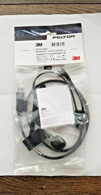 3M PELTOR COMTAC XP XPI Boom Mic MT72 for LEMO 5 Pin Selex Marconi PRR ...