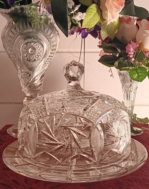 ANTIQUE AMERICAN BRILLIANT Period Abp Crystal Cheese Dome 1900 - 1920 Stunning £149.90 - PicClick UK