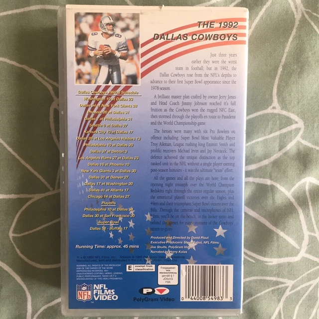 NFL AMERICAN FOOTBALL Cowboys Super Bowl Champions XXVII 92 VHS *RARE ...