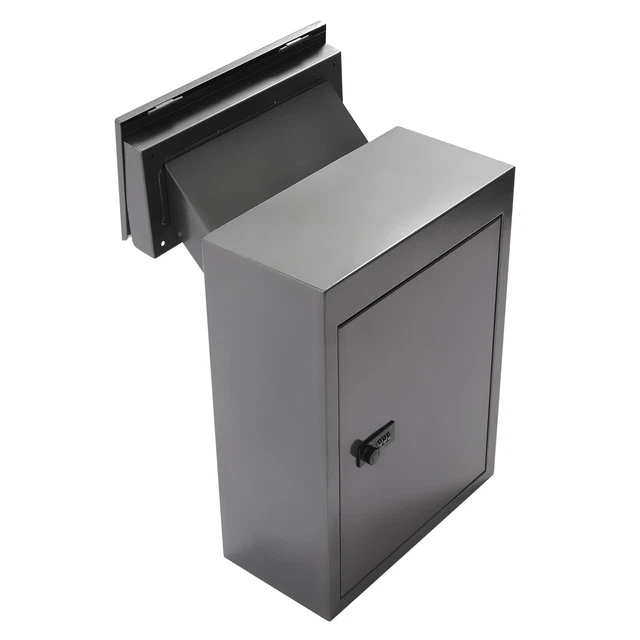 THROUGH-THE-WALL MAILBOX LETTER Drop Box Adjustable Chute Rainproof w ...