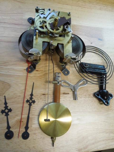 VINTAGE KOREAN MECHANICAL clock movements with key. gong ,pendulum and ...